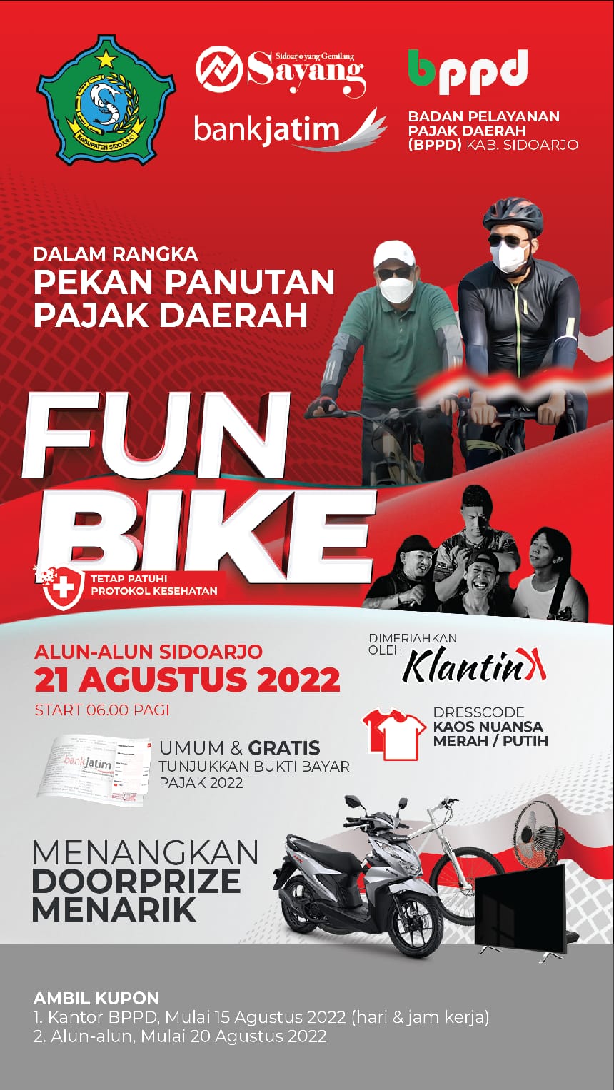 Pekan Panutan Pajak, BPPD Sidoarjo Gelar Fun Bike Gratis Saat Capaian ...